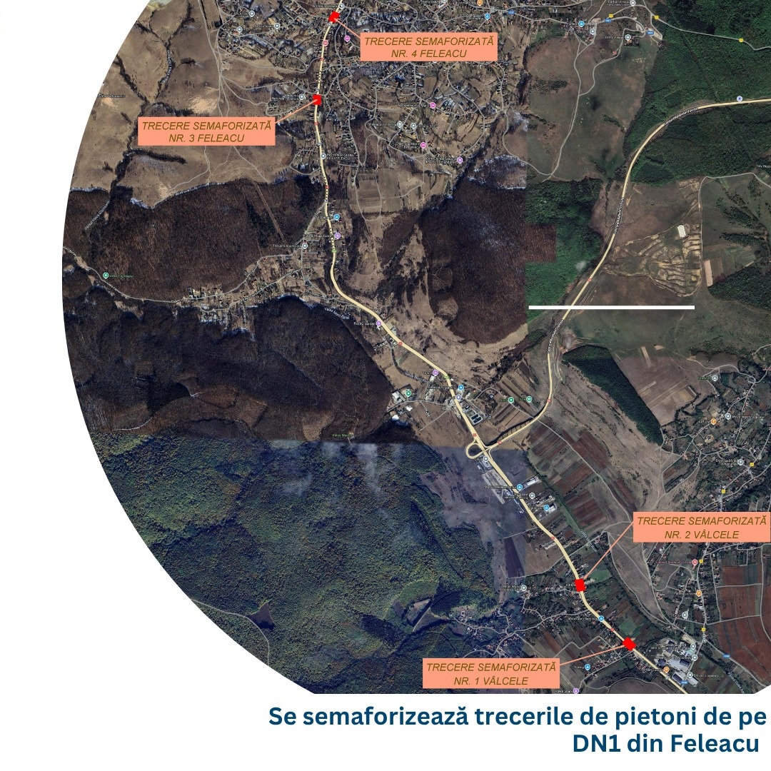 Se semaforizează trecerile de pietoni de pe DN1 Feleacu | CLUJ INSIDER